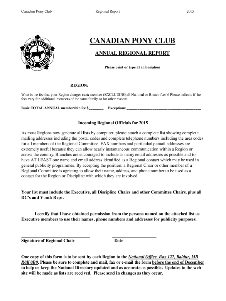 Fillable Online Western Ontario Region - Canadian Pony Club Fax Email ...