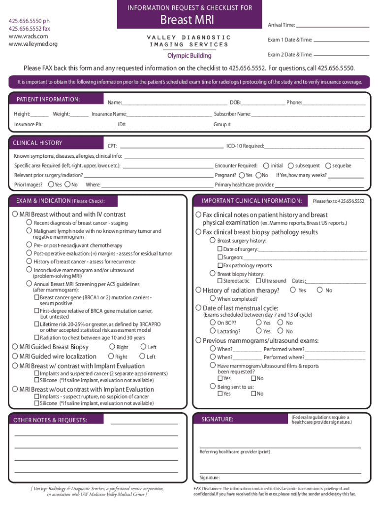 Fillable Online INFORMATION REQUEST & CHECKLIST FOR Fax Email Print ...