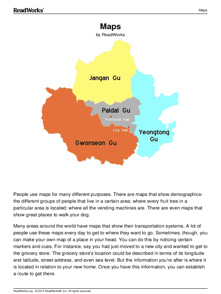 Fillable Online People use maps for many different purposes. There are ...