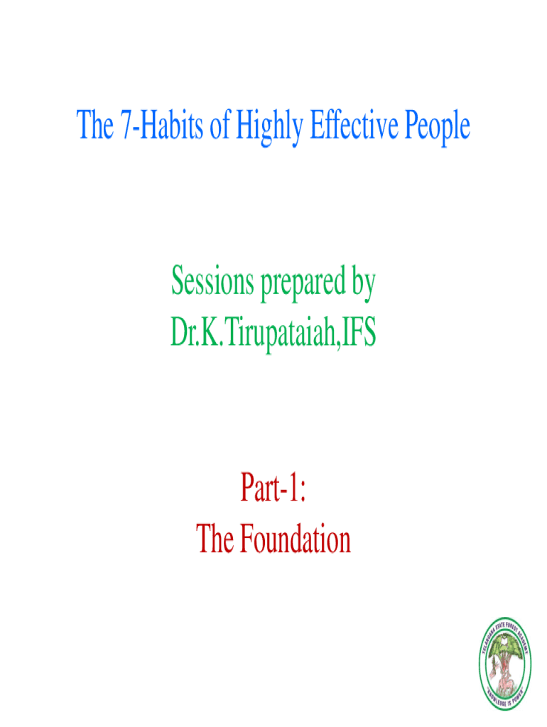 Fillable Online Stephen Covey's 7 Habits Of Highly Effective People Fax Email Print - pdfFiller