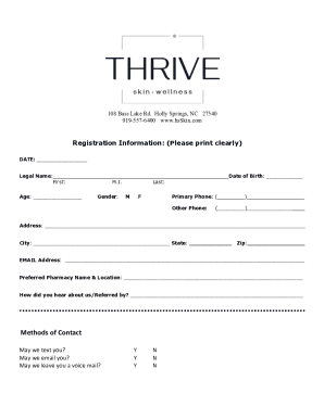 Fillable Online New Client Paperwork thrive - 0823 Fax Email Print ...