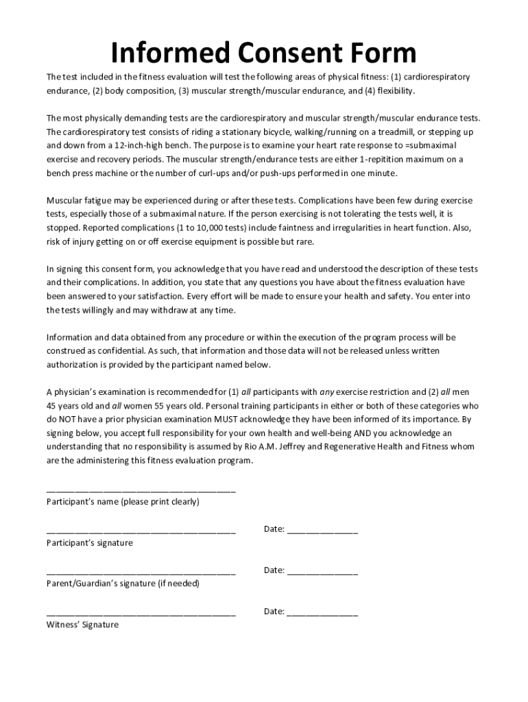 Fillable Online informed consent to test form Fax Email Print - pdfFiller