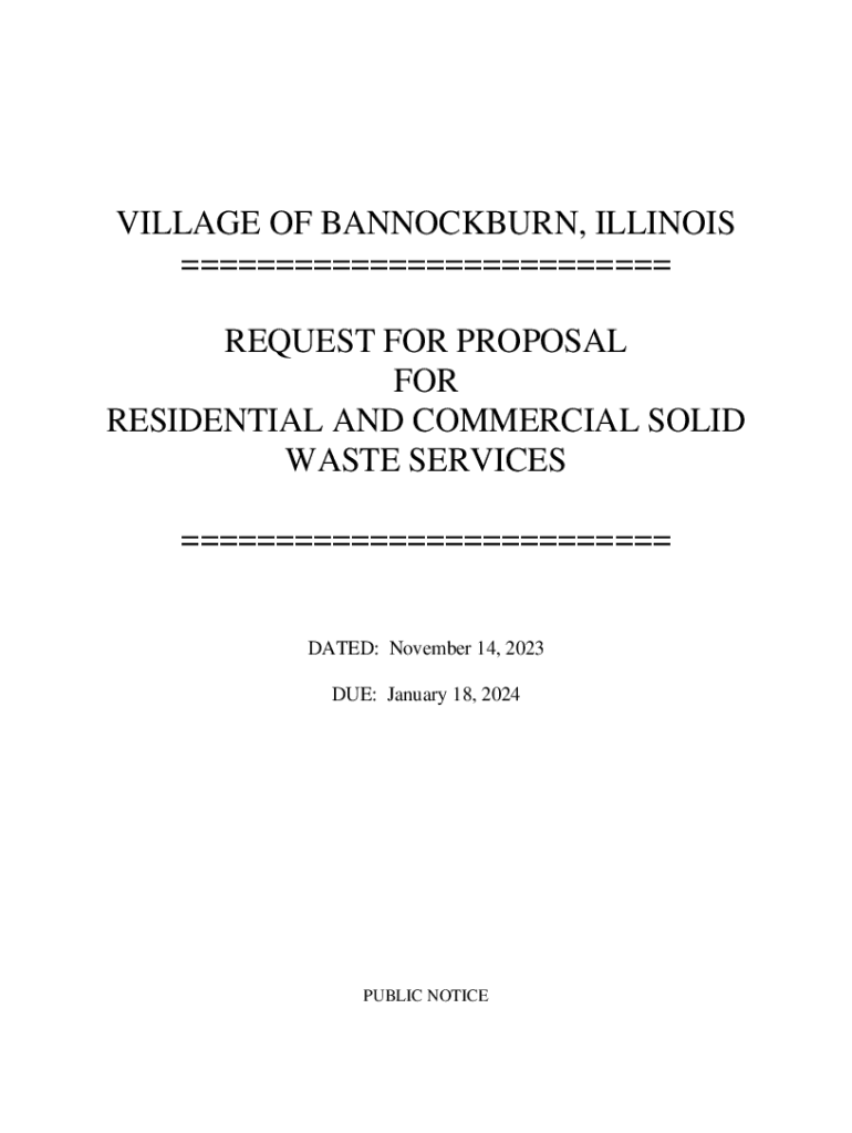 Fillable Online Request for Proposals Solid Waste & Recycling Services ...
