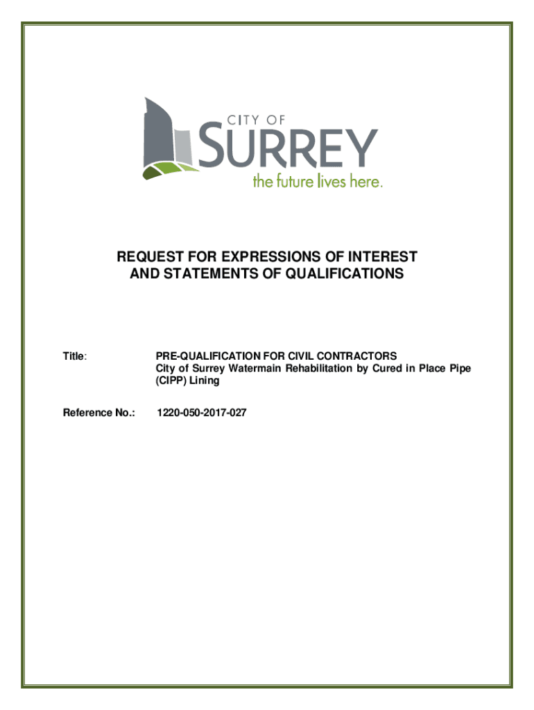 Fillable Online Pre-qualification for Civil Contractors for the City of Surrey ... Fax Email ...