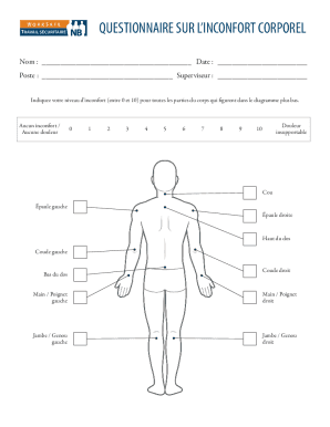 Remplissable En Ligne QUESTIONNAIRE SUR L'INCONFORT CORPOREL Faxer ...