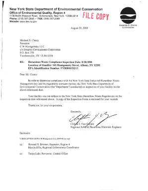 Fillable Online NYSDEC Approval of aRc Lower Level ICM Data Report Fax ...