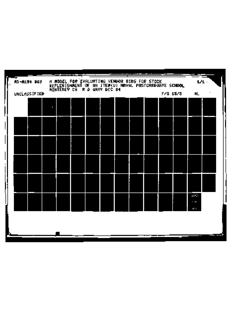 Fillable Online A Model for Evaluating Vendor Bids for Stock ...