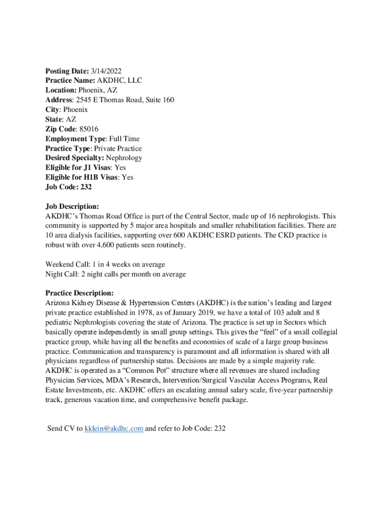 Fillable Online Arizona Kidney Disease And Hypertension Centers Fax ...