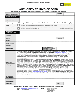 Fillable Online Third Party Authority to Invoice Form - StudentWeb Fax ...