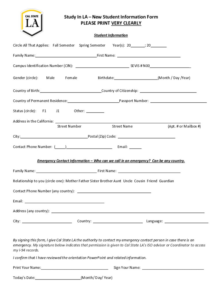 Fillable Online Student Information Sheet-1 done - Valencia College Fax Email Print - pdfFiller