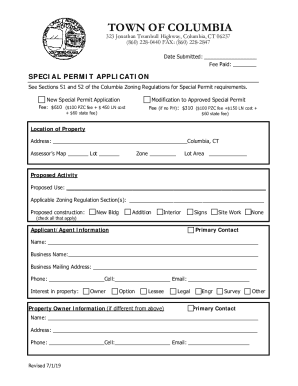 Fillable Online PZC Special Permit Application Rev 7-1-19.doc Fax Email ...