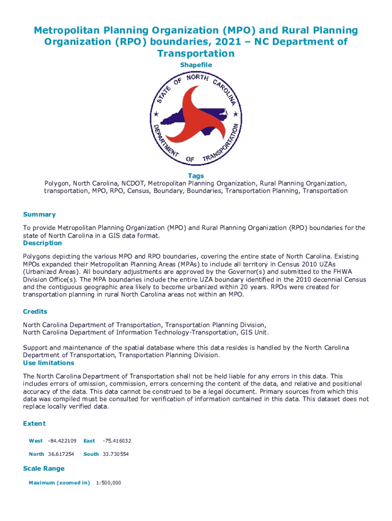 Fillable Online Metropolitan Planning Organization (MPO) and Rural ...