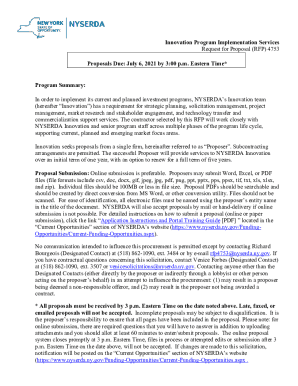 Fillable Online Innovation Program Implementation Services Request for ...