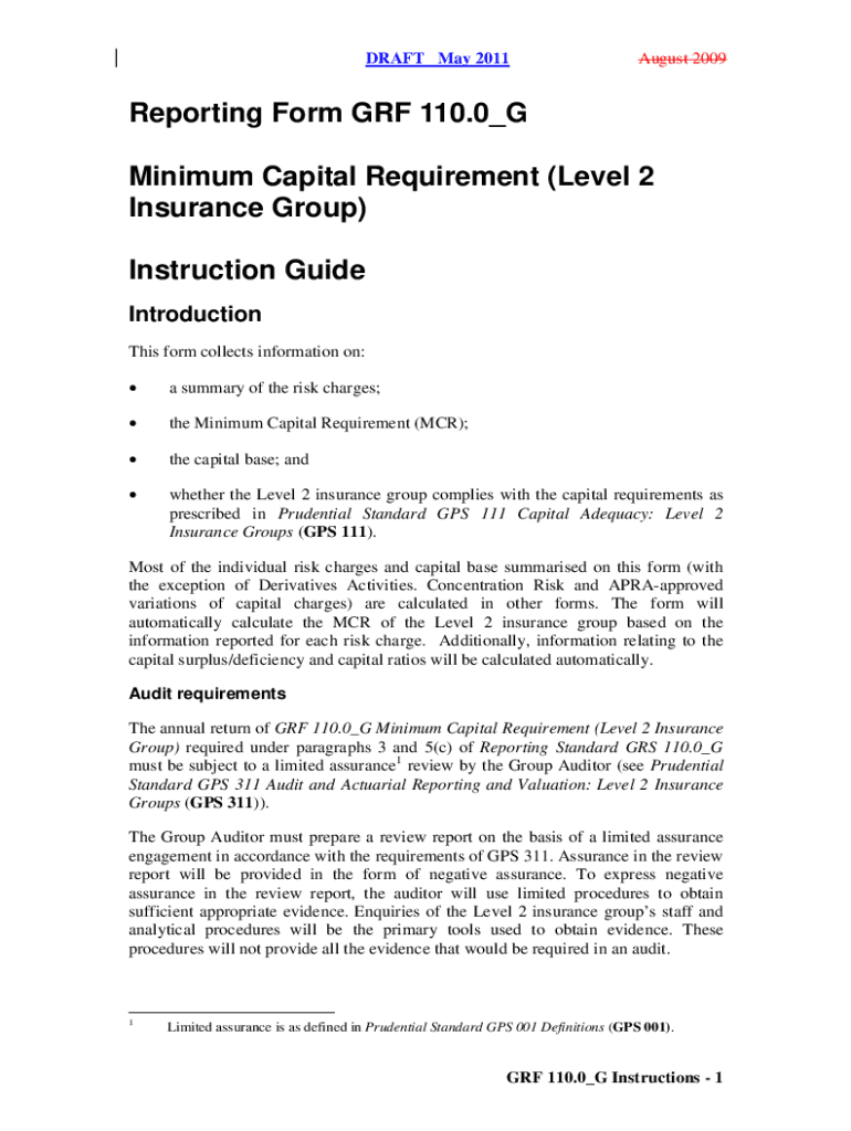Fillable Online Reporting Form GRF 110.0G Minimum Capital ... Fax Email ...