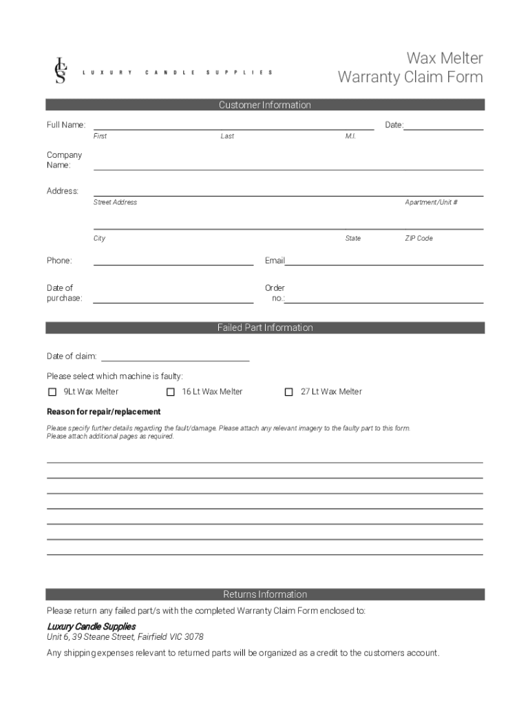 Fillable Online Warranty Service Request Form - Therabath Paraffin Products Fax Email Print ...
