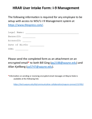 Fillable Online hr wayne HRAR User Intake Form Fax Email Print - pdfFiller
