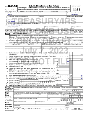 Fillable Online apps irs 2023 Form 1040-SS. U.S. Self-Employment Tax ...