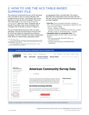 Fillable Online 2. How to Use the ACS Table-Based Summary File Fax ...