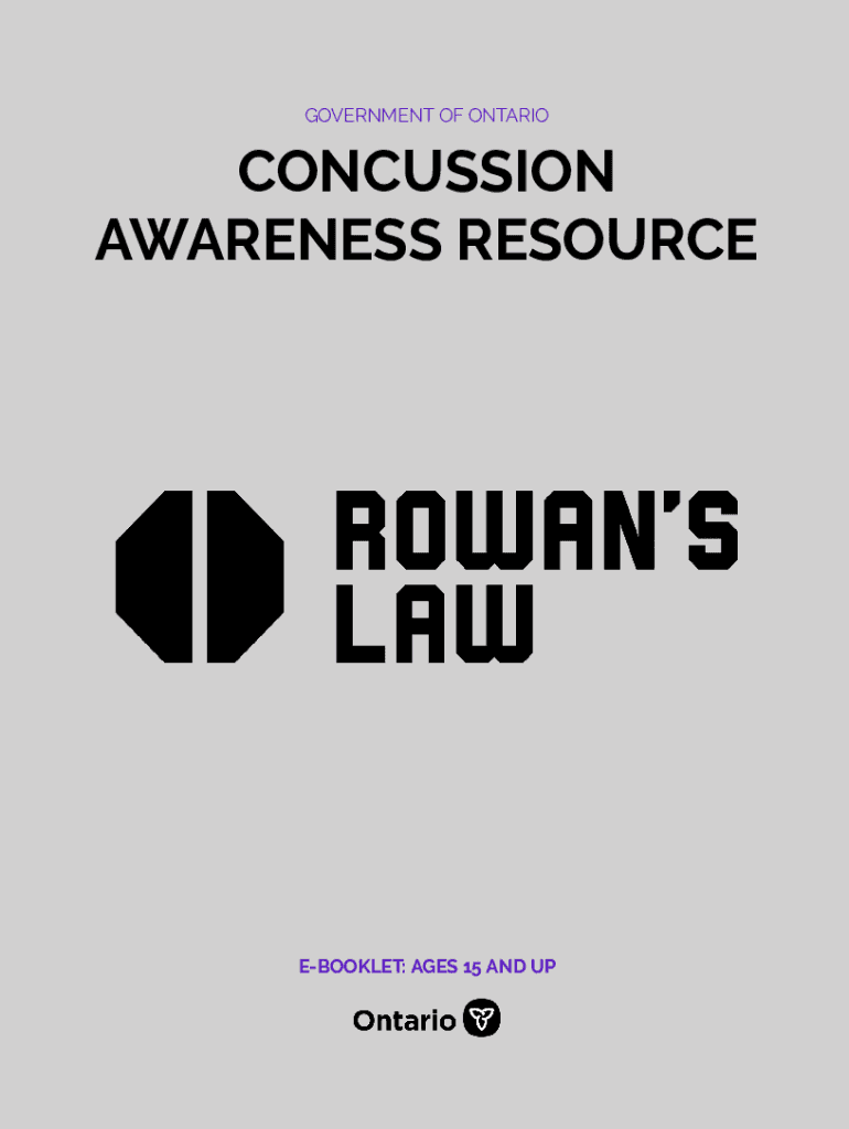 Fillable Online Concussion Awareness Resource e-booklet: Ages 15 and up ...