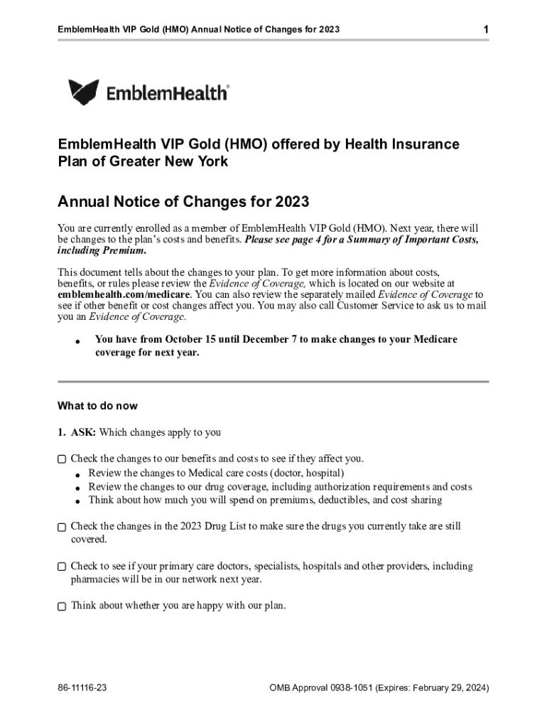 Fillable Online EmblemHealth VIP Gold 002 ANOC Fax Email Print - pdfFiller