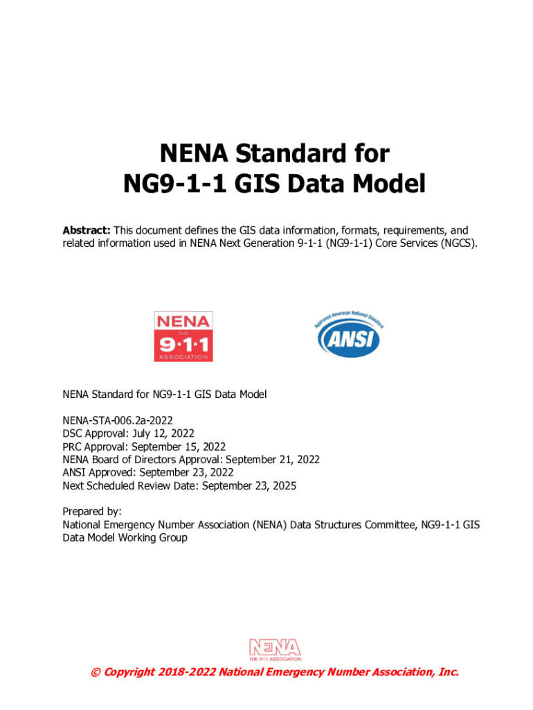 Fillable Online NG9-1-1 GIS Data Model Templates Version 2 Now ...