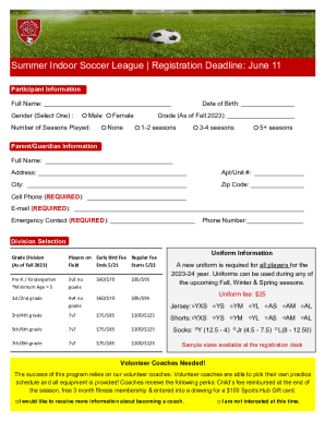 Fillable Online Summer Soccer Registration Form.pub Fax Email Print ...