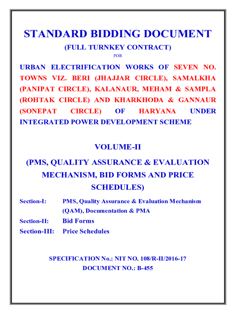 Fillable Online Uttar Haryana Bijli Vitran Nigam(UHBVN) - Tenders Fax ...