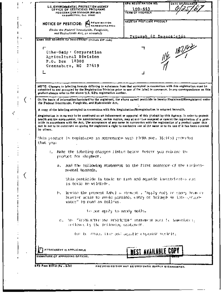 Fillable Online U.S. EPA, Pesticide Product Label, TRIUMPH 4E ...