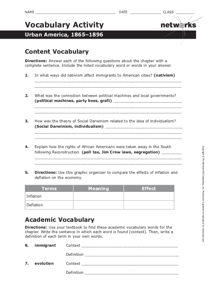 Fillable Online smsh dadeschools What is the following activity known as in vocabulary ... Fax ...