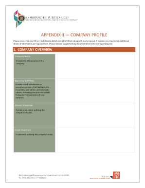 Fillable Online Appendix II - Company Profile Form Fax Email Print ...
