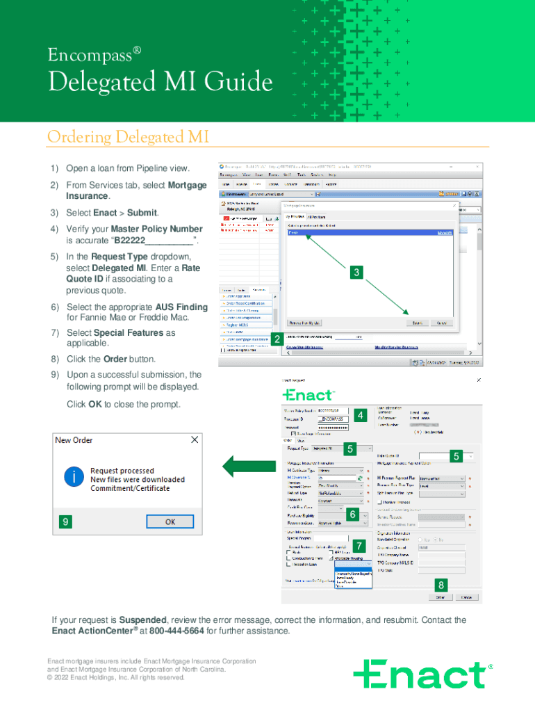 Fillable Online Order Non-Delegated MI from Encompass - Arch Mortgage ...