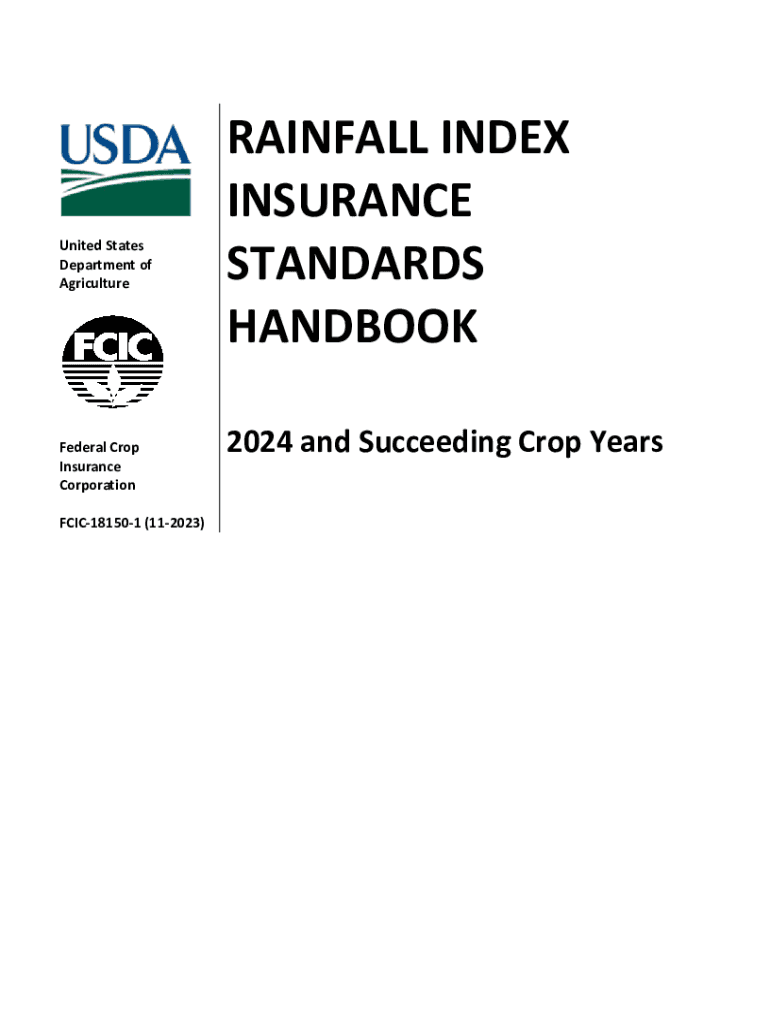 Fillable Online 18150 2024 Rainfall Index Insurance Standards Handbook ...
