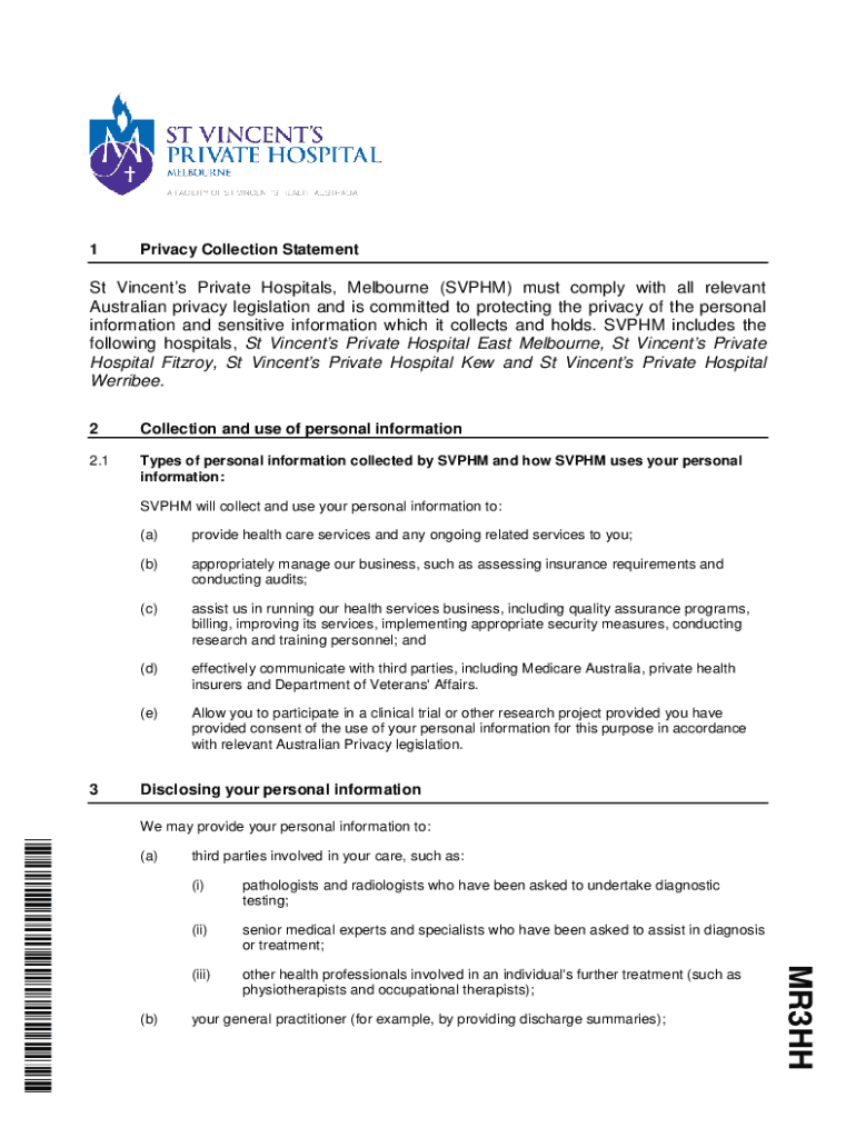 Fillable Online Participant Information and Consent Form St Vincent's ...