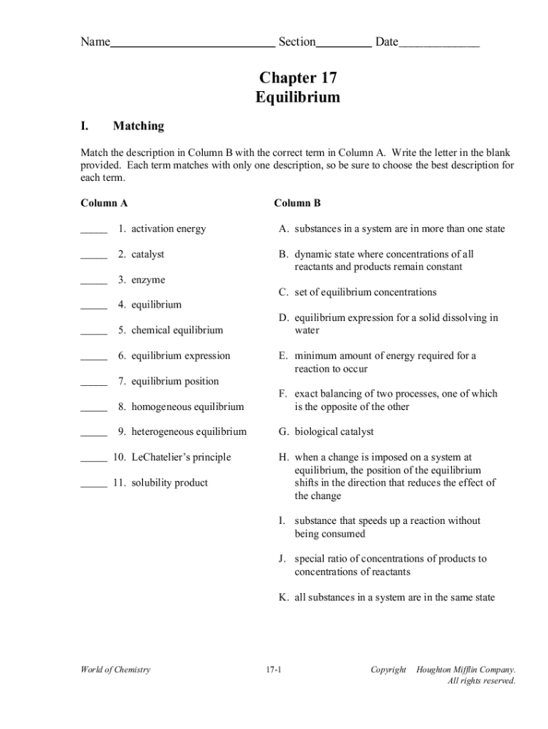 Fillable Online Solved I. Matching Match the description in Column B ...