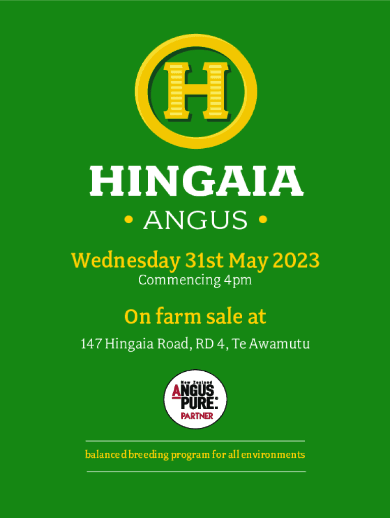 Fillable Online Hingaia Angusover 80 years of breeding proven quality ...