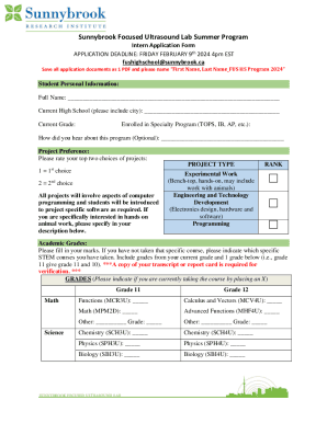 Fillable Online Focused ultrasound summer program provides high school ... Fax Email Print ...