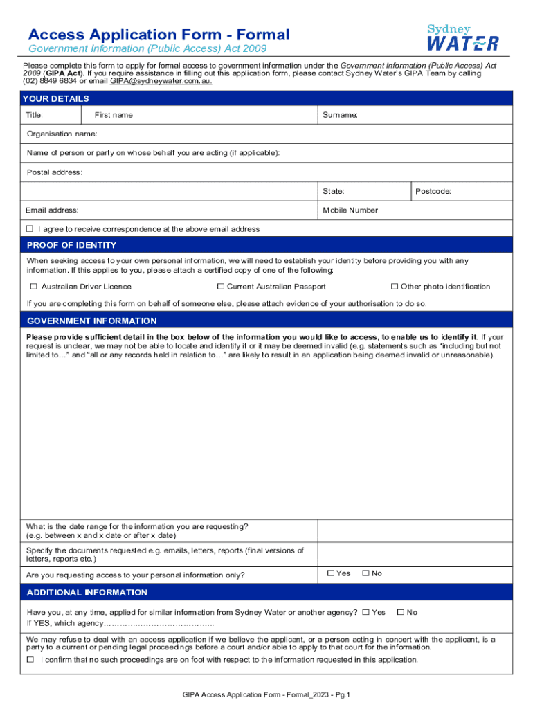 Fillable Online Fillable Online Access Application form Government ...