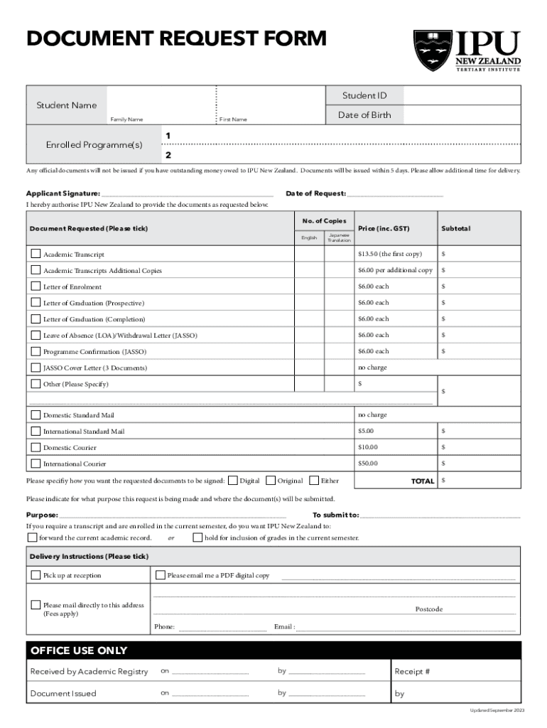 Fillable Online Collaboration with IPU New Zealand Tertiary Institute ...