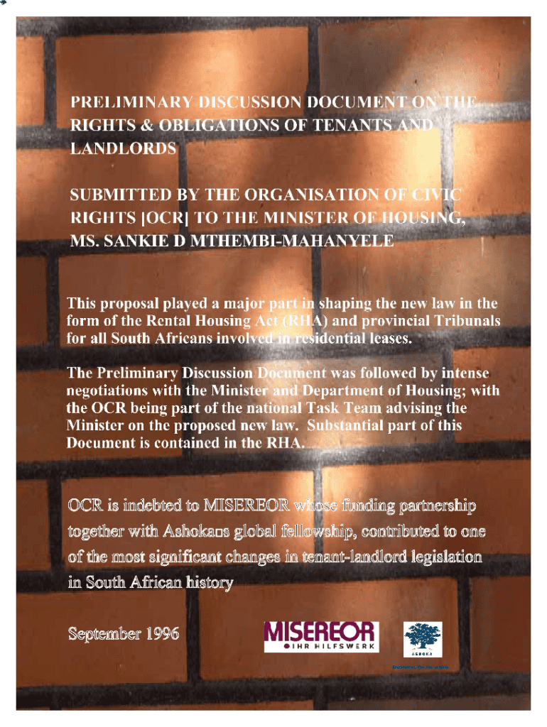 Fillable Online ocr org preliminary discussion document on the rights ...