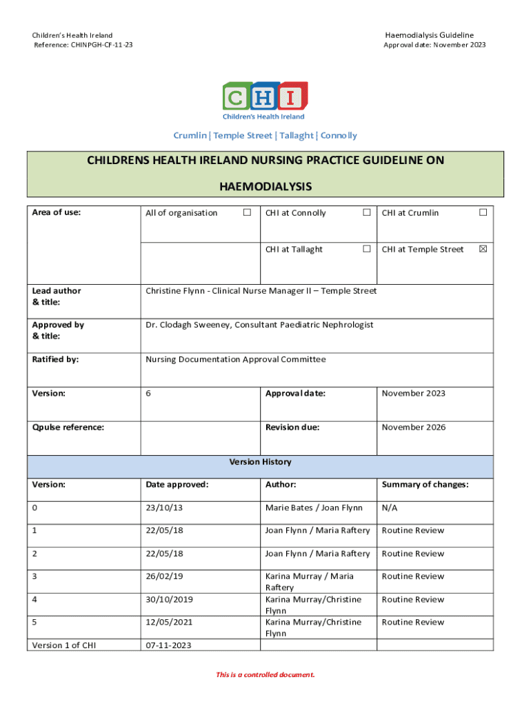Fillable Online Impact on health outcomes of hemodialysis patients ...