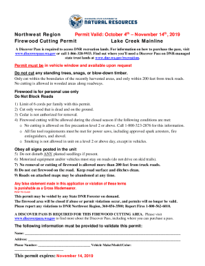 Fillable Online Firewood Cutting Permit Fax Email Print - pdfFiller
