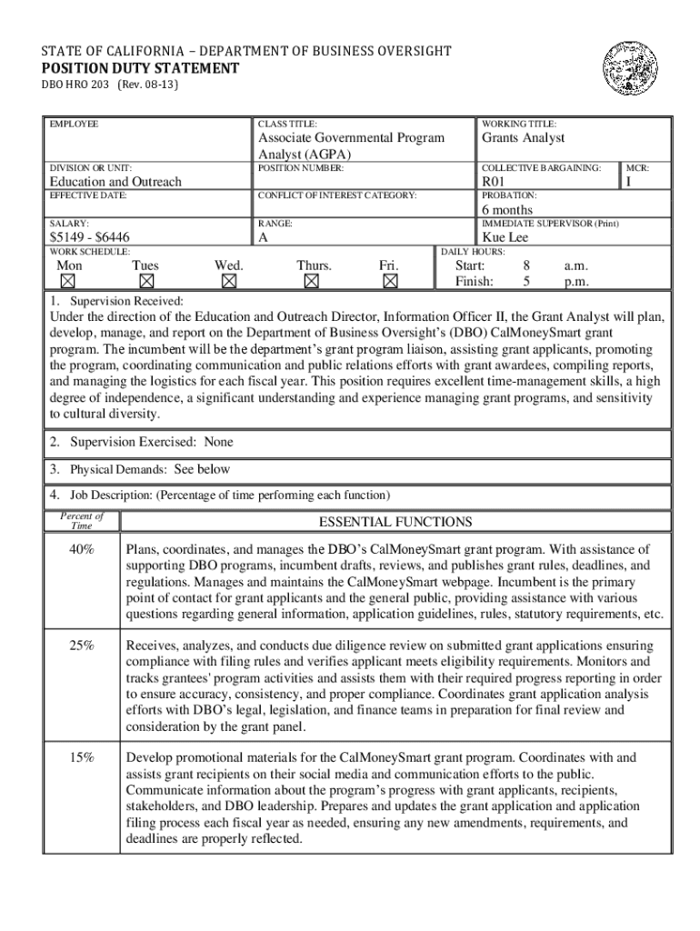 Fillable Online Staff Services Manager III exam - CalCareers - CA.gov ...