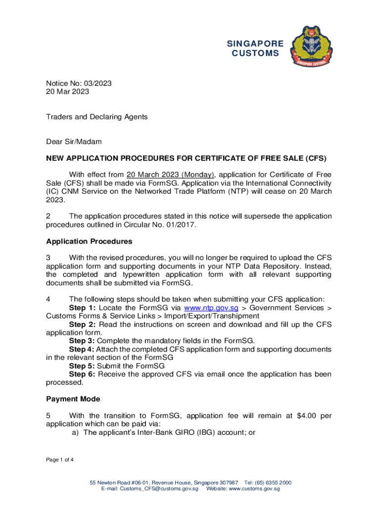 Fillable Online Free Sale Certificate (FSC) from Singapore for a medical ... Fax Email Print ...