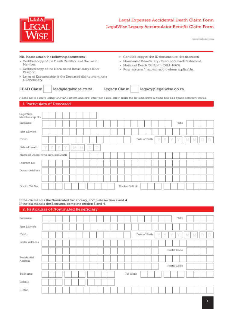 Fillable Online ACC DEATH PLUS LEGACY CLAIM FORM OCT 23 Fax Email Print ...