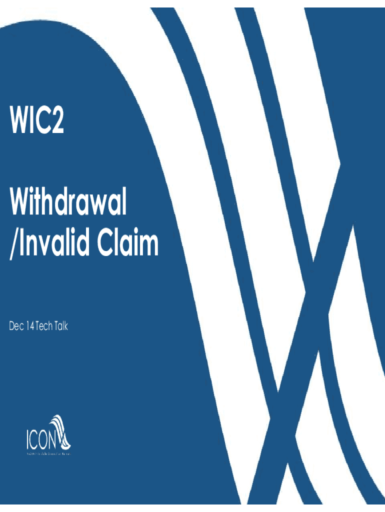 Fillable Online Withdrawal/Invalid Claim Information(WIC) Fax Email ...
