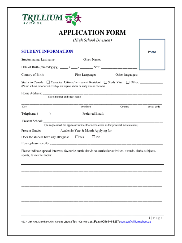 Fillable Online White Bear Lake Area Schools ENROLLMENT FORM 2024 ...