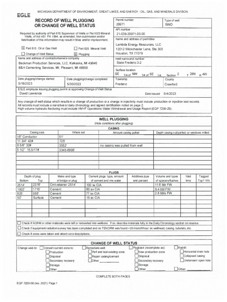 Fillable Online application to: change well status or plug and abandon well Fax Email Print ...
