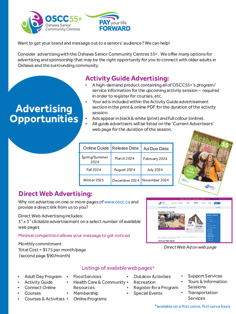 Fillable Online Ad Rate Sheet 2024 - Oshawa Fax Email Print - pdfFiller