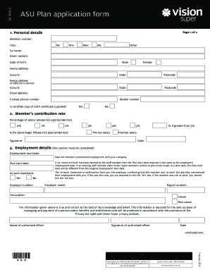 Fillable Online ASU Plan application form Fax Email Print - pdfFiller