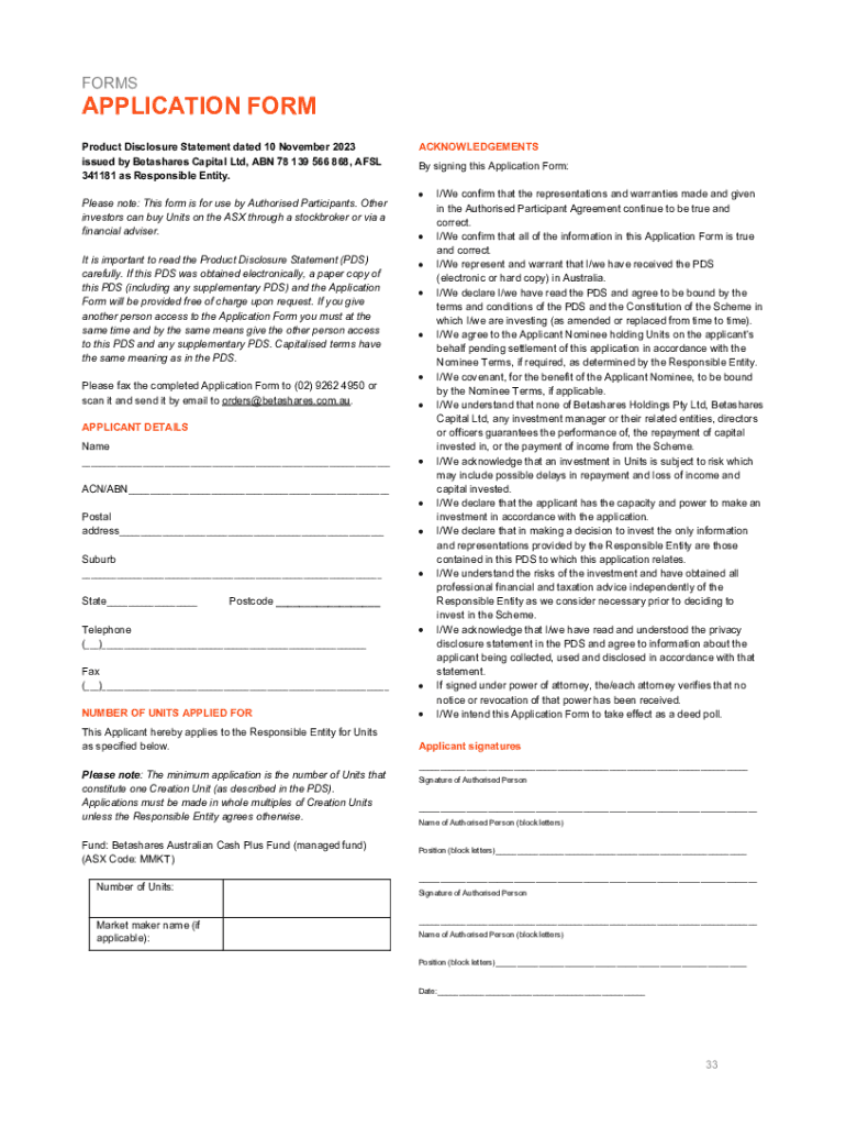 Fillable Online Product Disclosure Statement - BetaShares Sustainability ... Fax Email Print ...